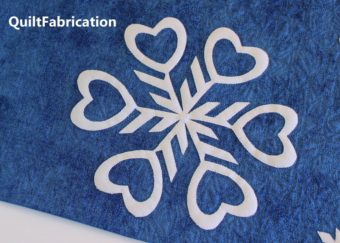 Snowflake Table Runner, Applique Snowflakes, PDF Download Quilt Pattern ...