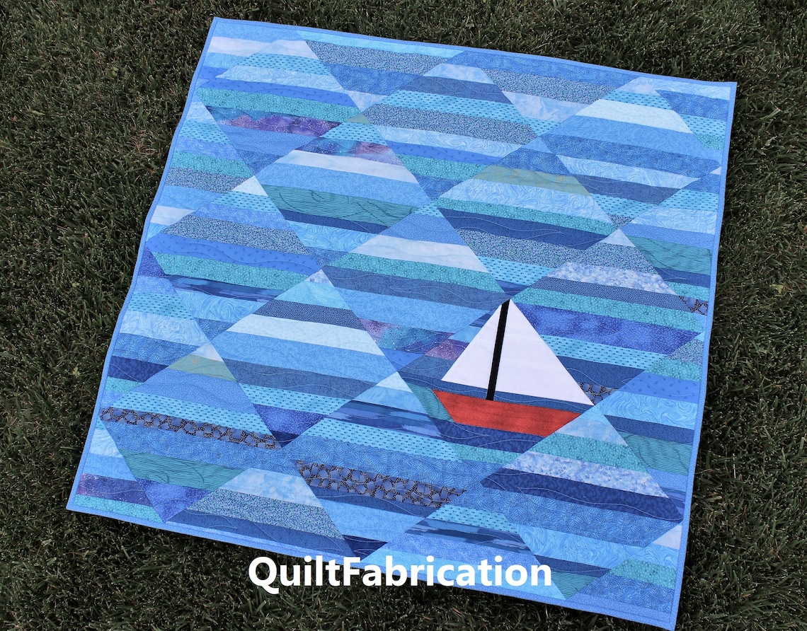 Seafarer Quilt Pattern Nautical Sailboat Easy Scrap Quilt - Etsy