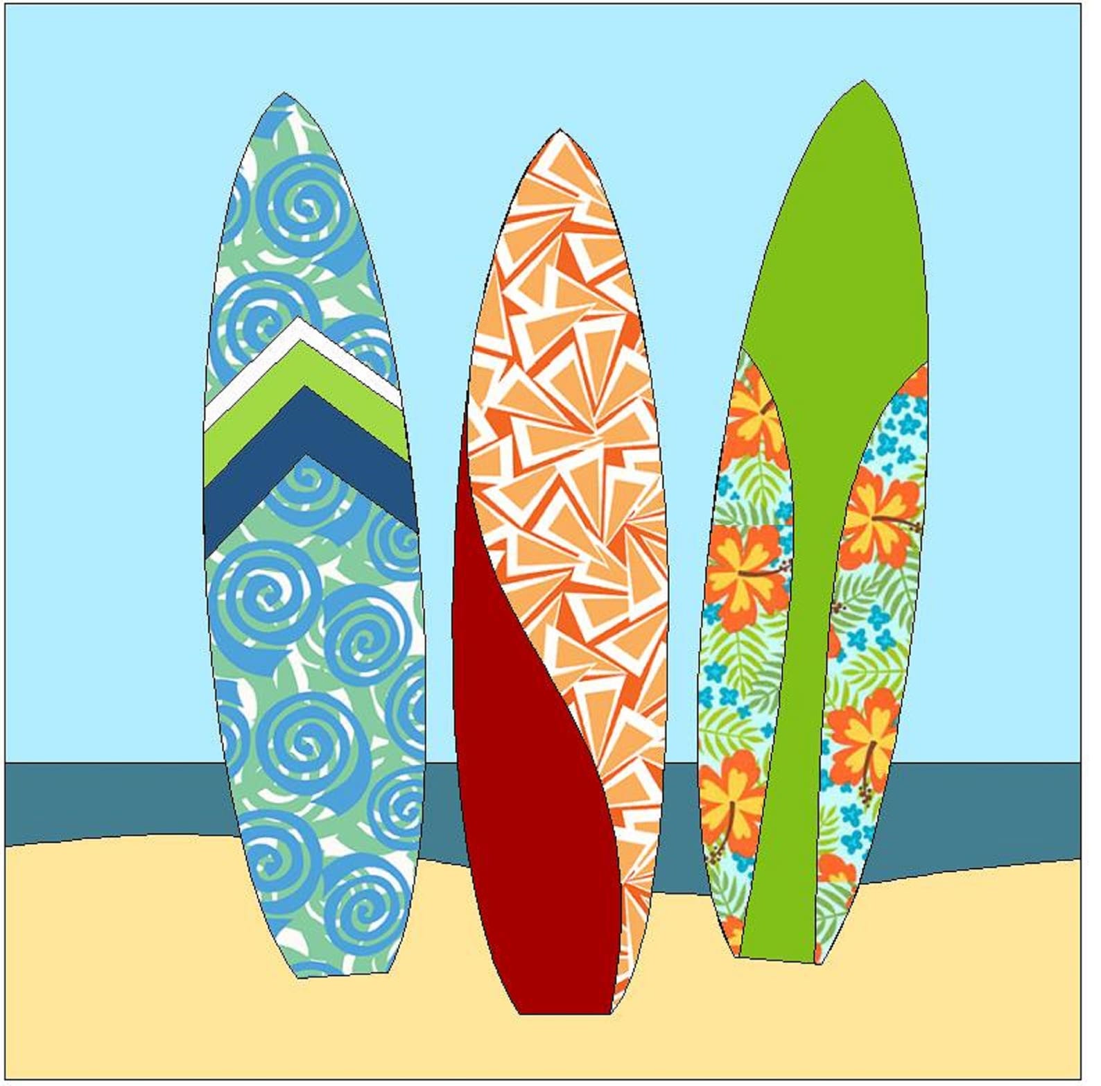 Surfboards in the Sand, Includes FREE Bonus Summer Fun Surfboard ...