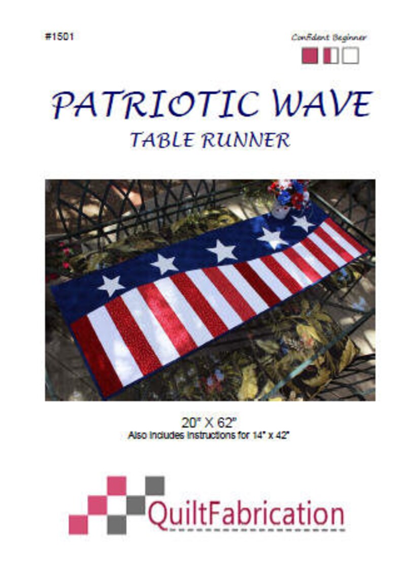 Patriotic Wave Table Runner Easy Quilt Pattern Two Size | Etsy