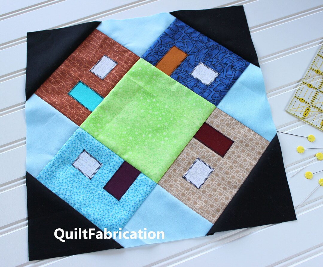Neighbors Quilt Block, Instant PDF Download, Easy Beginner Quilt ...