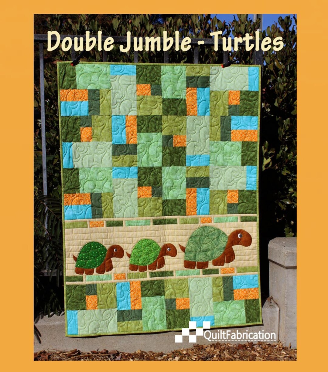 Turtle Applique Quilt Pattern: Instant Download PDF, Kids Toddler Quilt ...
