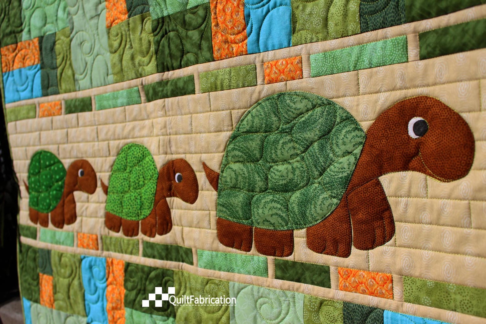 Turtle Applique Quilt Pattern: Instant Download PDF, Kids Toddler Quilt ...