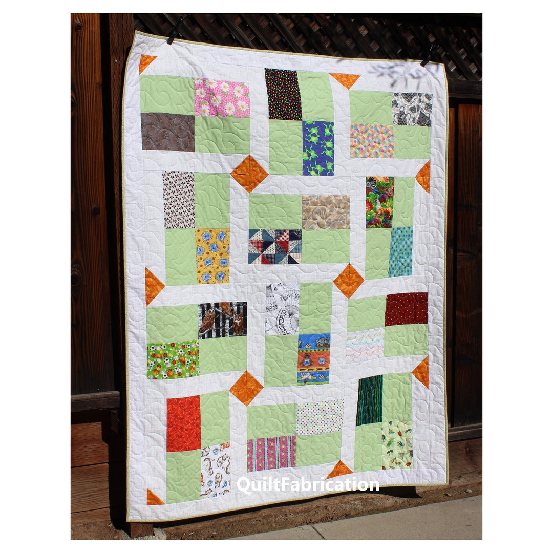 Brickwork, Multi Size, PDF Download, Easy Fast, Beginner Quilt Pattern ...
