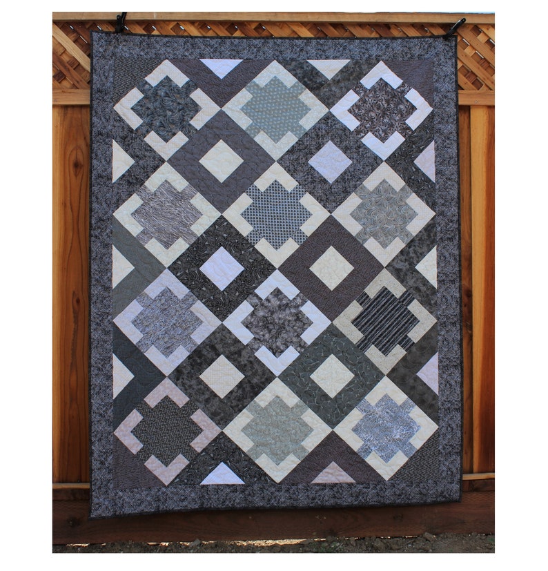 Monochrome Quilt Pattern: Easy Modern Design, Multi-size (PDF Pattern ...