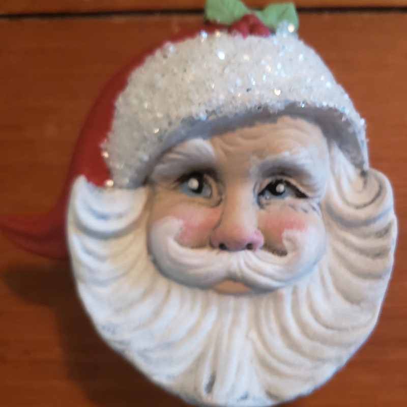 Santa Head Ornament - Etsy