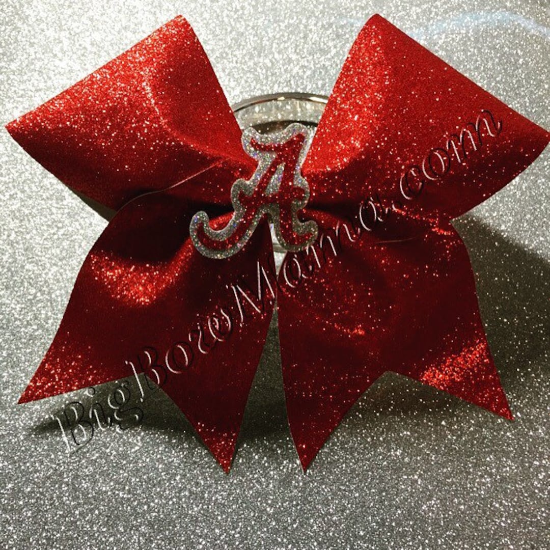 Alabama Inspired Glitter Cheer Bow - Etsy
