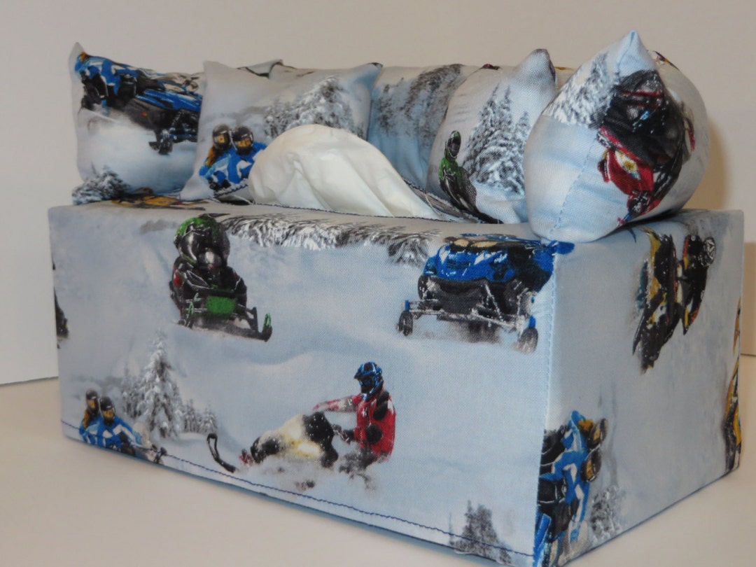 Snowmobile Couch Tissue Box Cover - for That Die Hard Snowmobiler ...