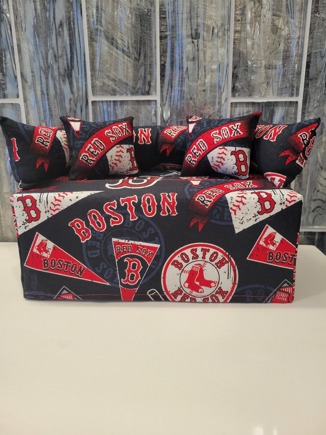 Handmade Couch/sofa Red Sox Tissue Box Cover (tissue Box Not Included ...