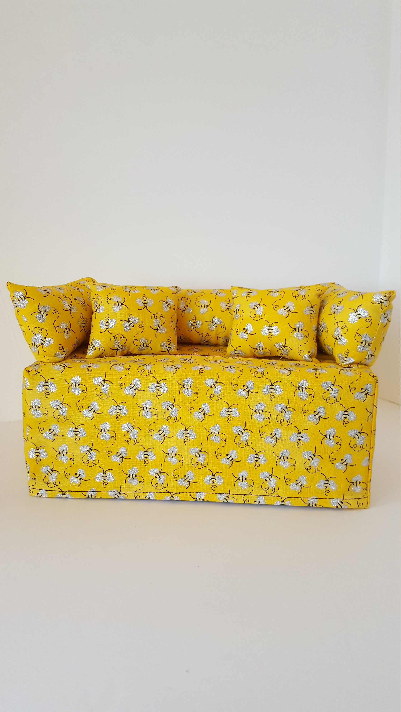 Hand-made Bumble Bees Couch/sofa Tissue Box Cover With Silver Glitter ...