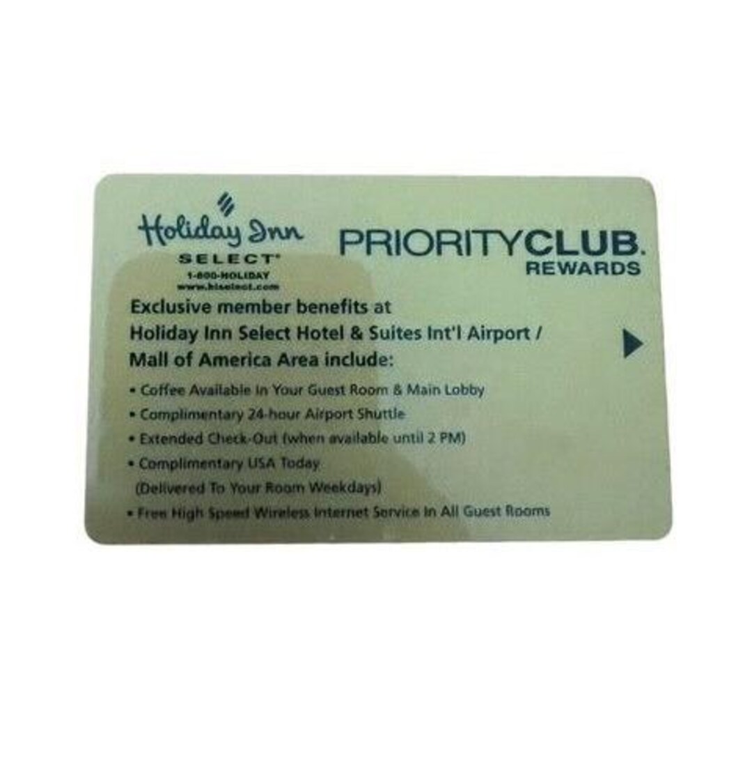 Holiday Inn Select Priority Club Rewards Hotel Room Key Card - Etsy
