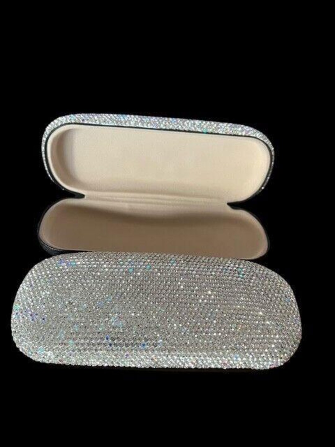 Rhinestone Glitter Eyeglass Hard Leather Case - Etsy