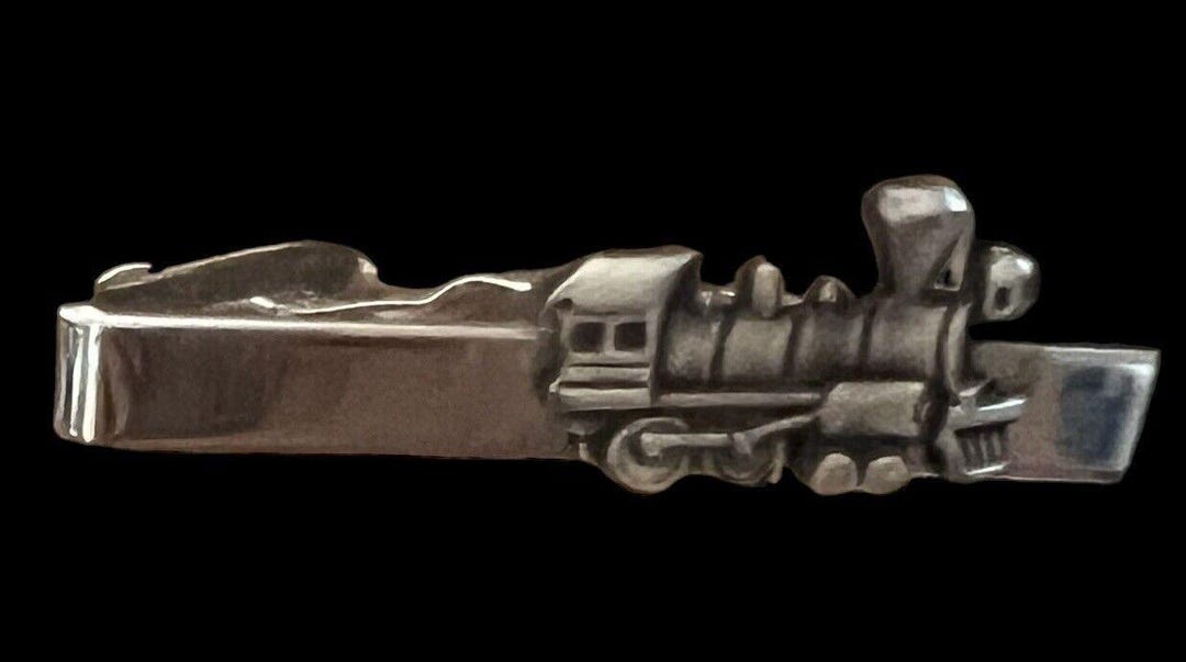 Vintage LOCOMOTIVE Train Tie Clip - Etsy