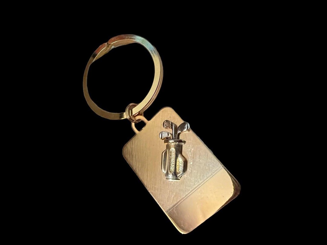 Vintage COLIBRI Golf Bag Key Ring W/silvertone Clubs Engravable - Etsy