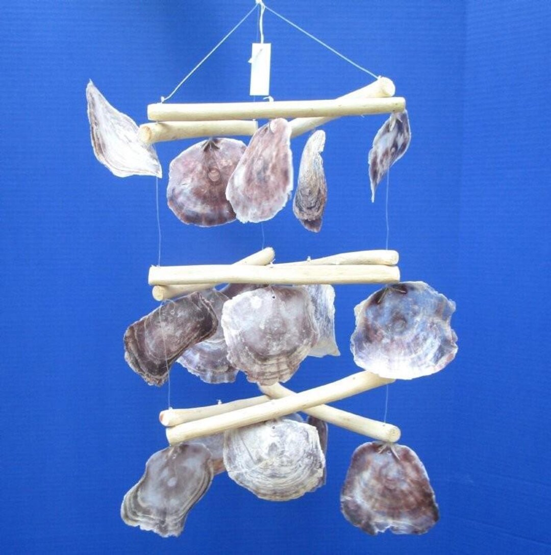 Wind Chime 16-18" Seashell Wind Chime Saddle Oysters (placuna Chandlier ...