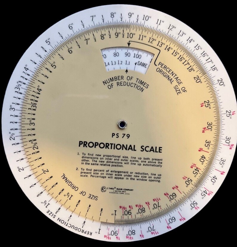 Vintage C-thru Ruler Company Made in USA Proportional Scale PS 79 - Etsy