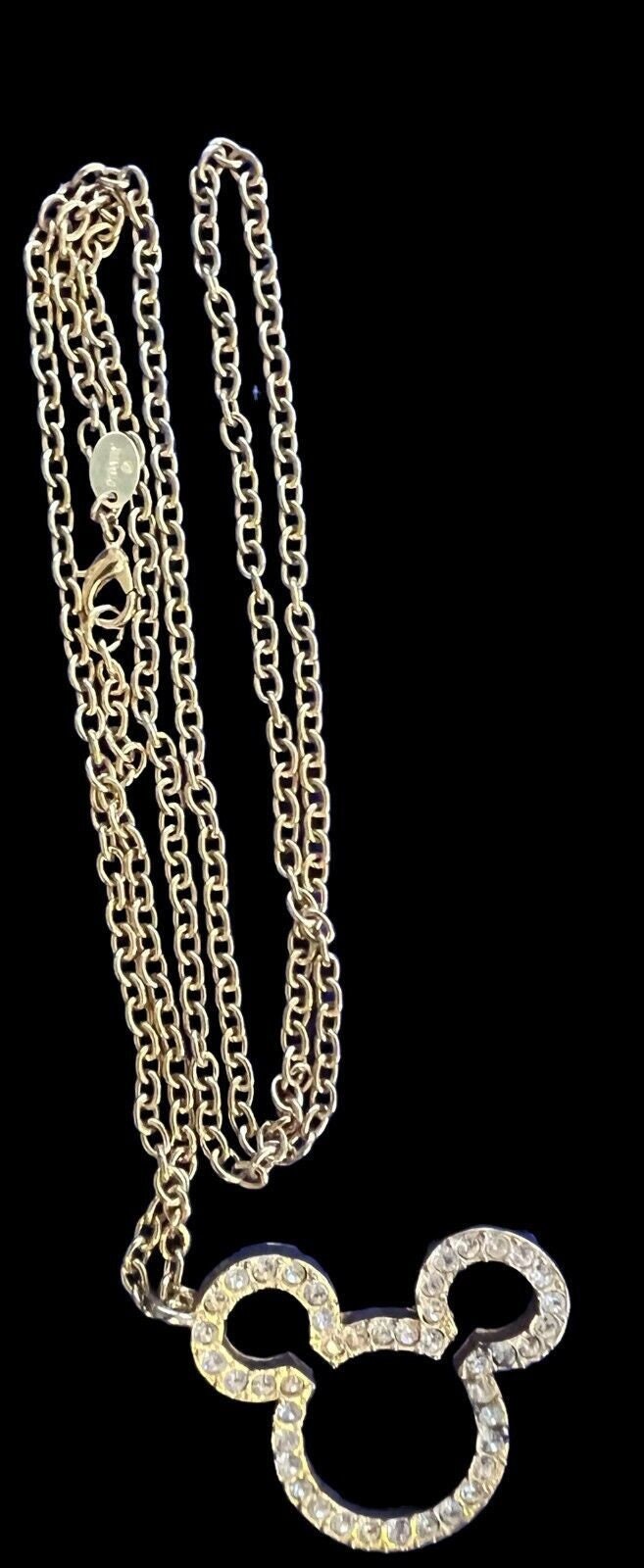 Vintage Walt Disney Mickey Mouse Pendant Necklace W/rhinestones - Etsy