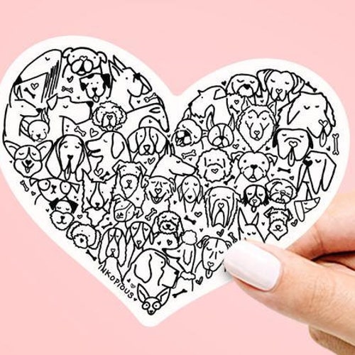Heart Full of Dogs Decal Sticker Gifts for Dog Lovers - Etsy