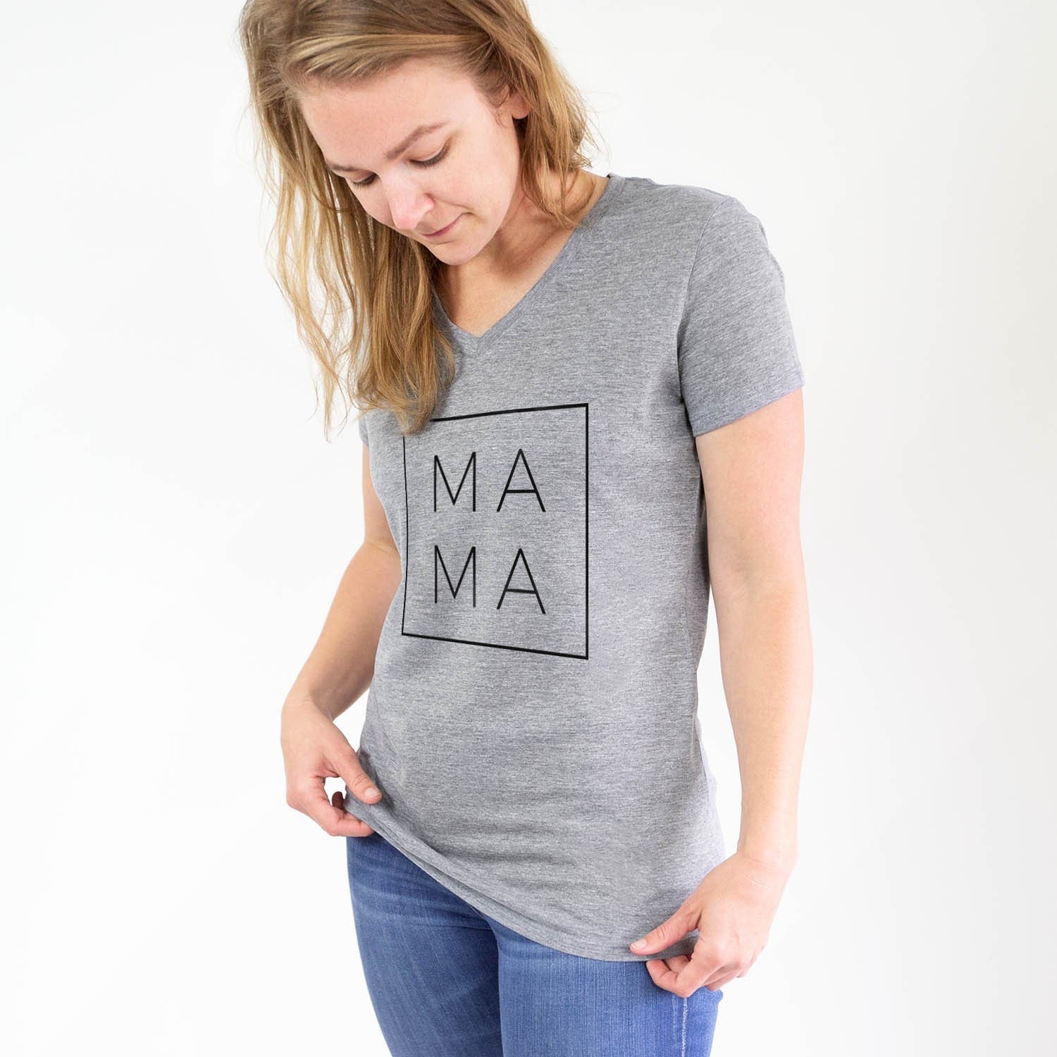 Mama Square Modern V-neck New Mom Gift First Mother's - Etsy