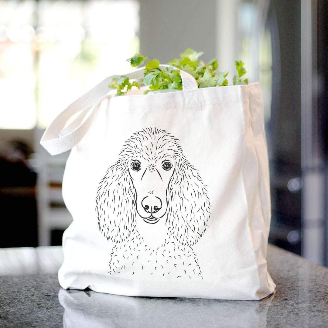 Giovanni the Poodle Canvas Tote Bag - Dog Lover Gift, Doggy Bag, Cool ...