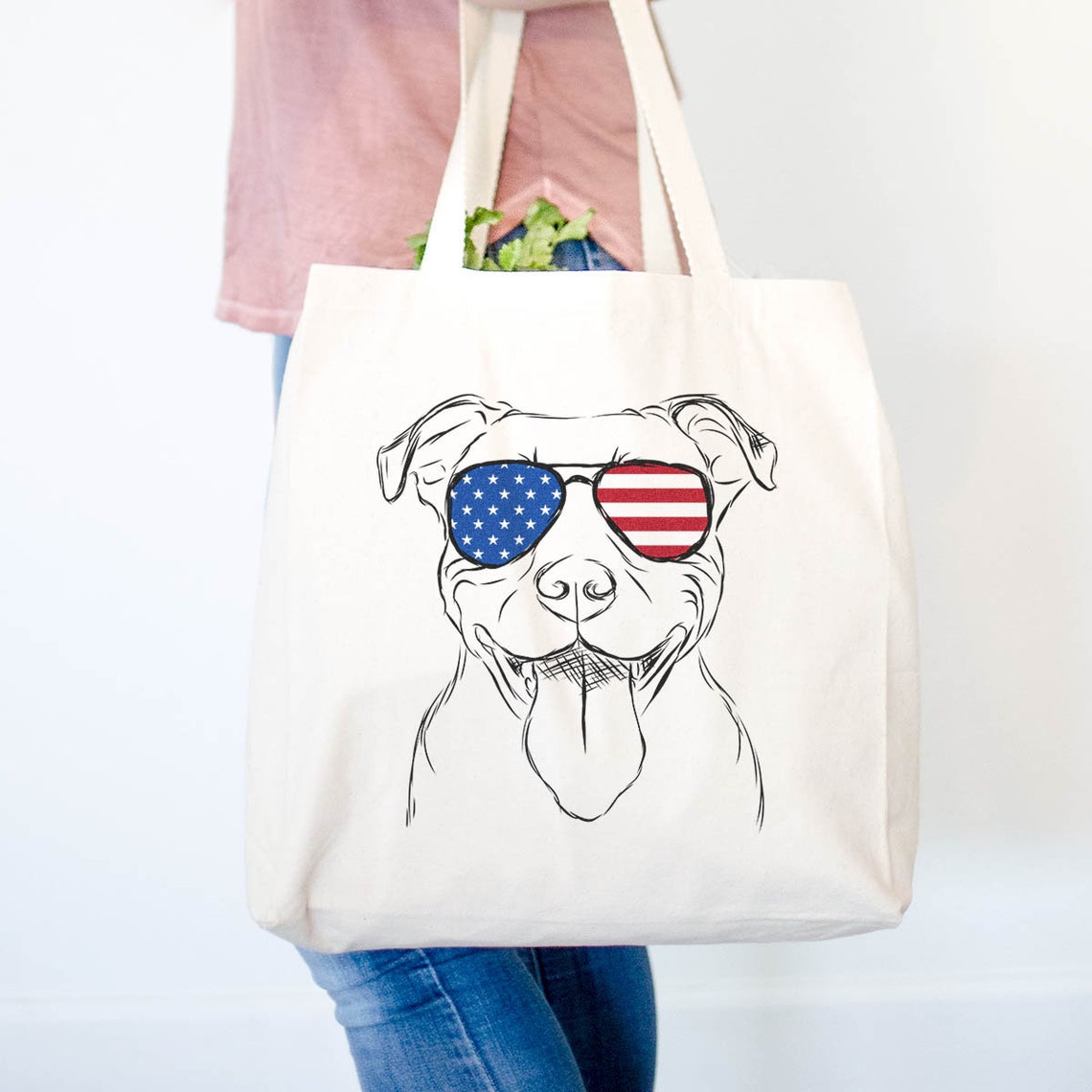 Major the Pitbull Dog Canvas Tote Bag - Gifts for Dog Owner, Pit Bull ...