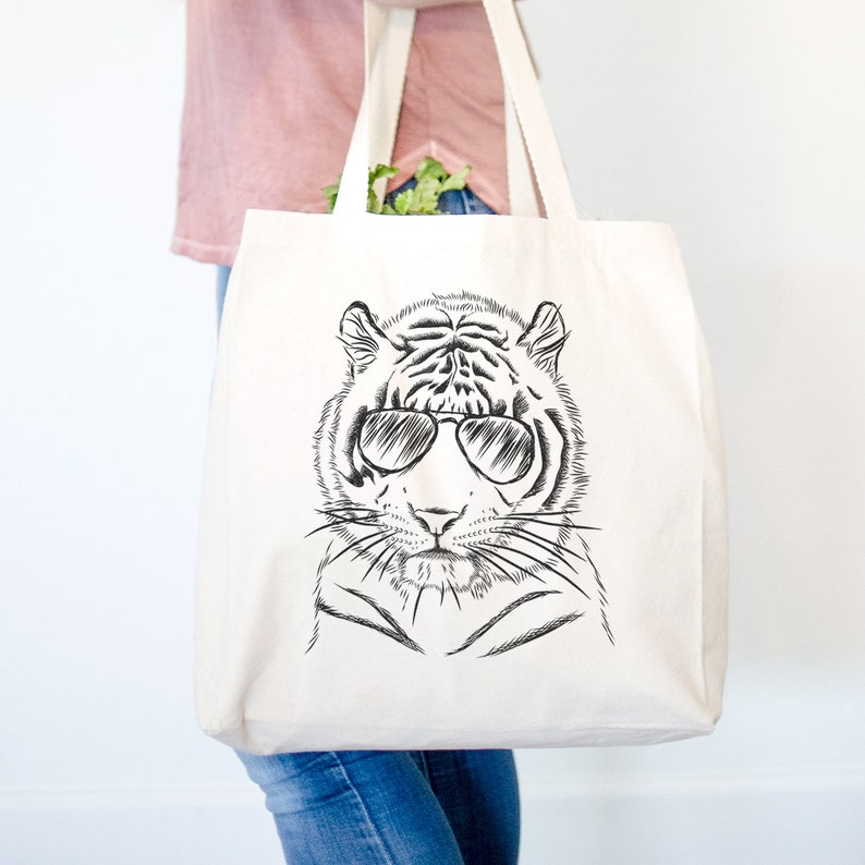 Taz the Tiger Tote Bag - Funny Bag, Book Bag, Reusable Grocery Bag - Etsy
