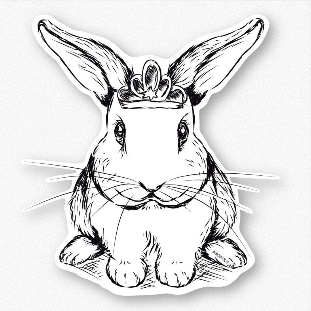 Royal Bunny Decal Sticker - Bunny Decal, Rabbit Decal, Easter Decal ...