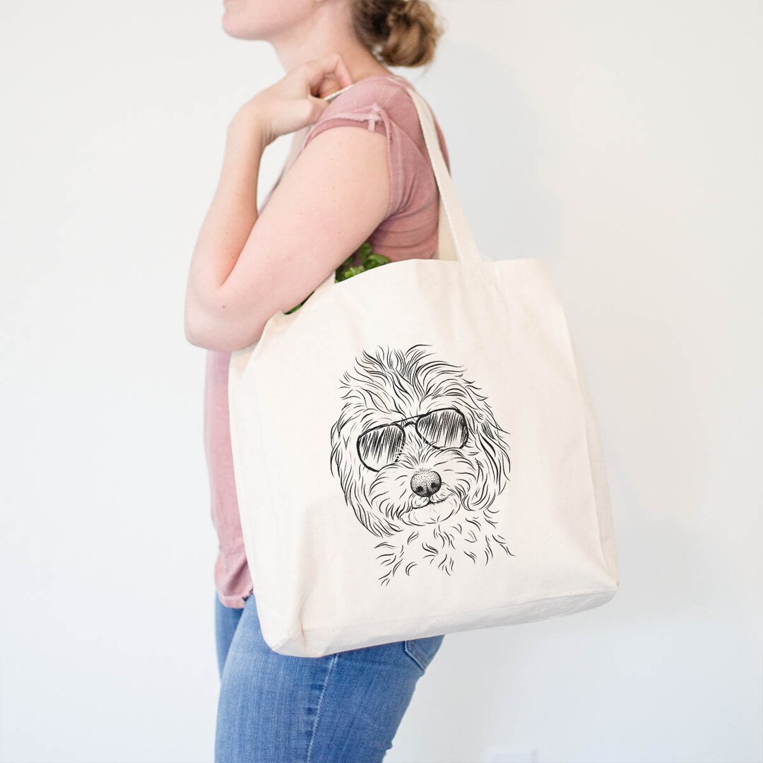 Mason the Cavapoo - Canvas Tote Bag - Dog Lover Gift, Doggy Bag, Cool ...
