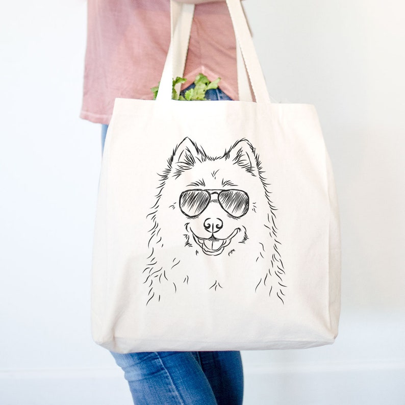 Luka the Samoyed Canvas Tote Bag - Dog Lover Gift, Doggy Bag, Cool Dog ...