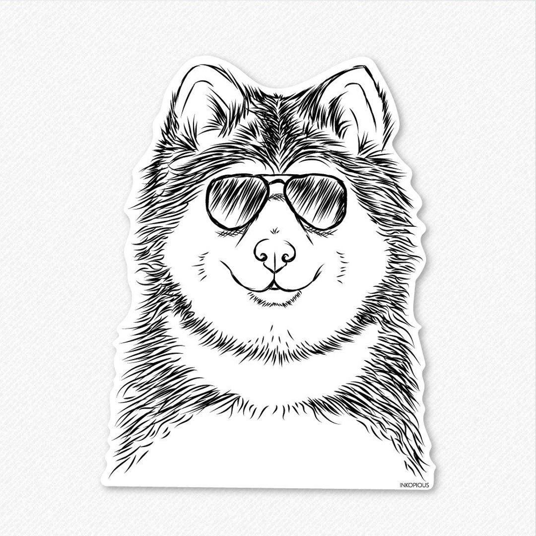 Loki the Malamute Decal Sticker, Dog Art, Gifts for Dog Owner, Dressed ...