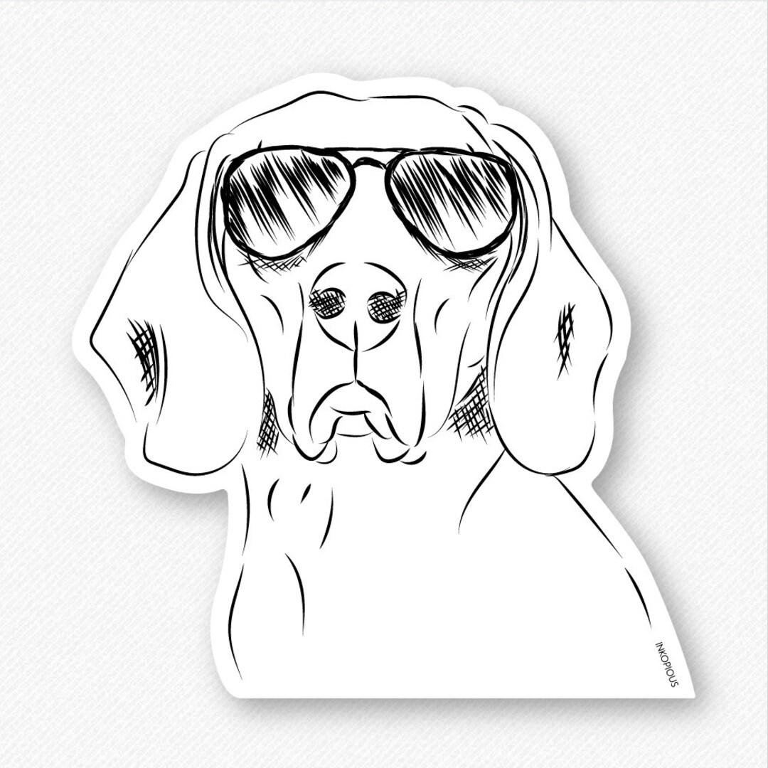 Sagan the Coonhound - Dog Decal Sticker, Gifts for Dog Owner, Dog Breed ...
