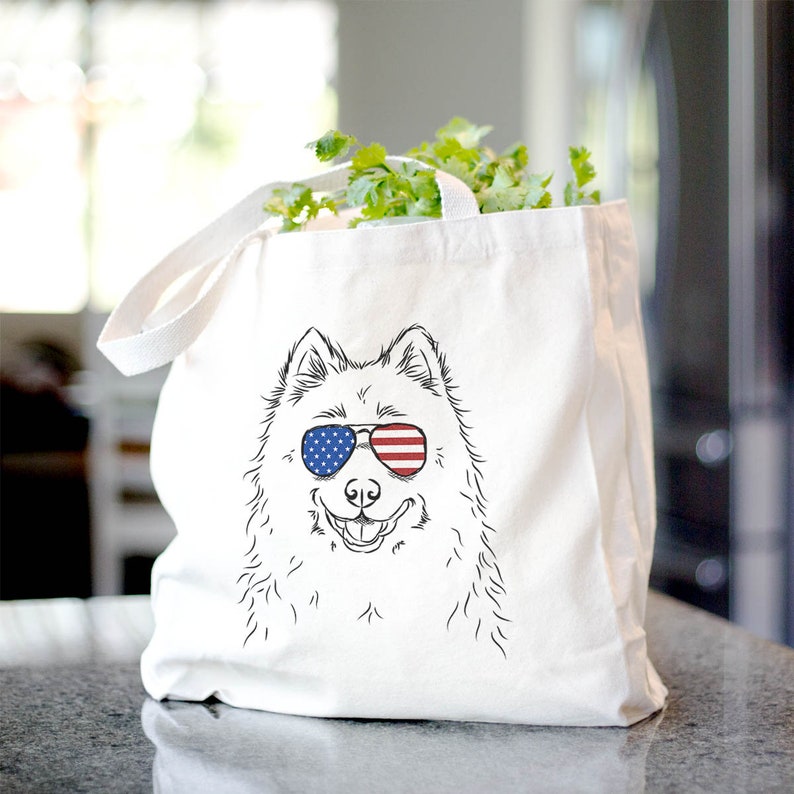 Luka the Samoyed Canvas Tote Bag - Dog Lover Gift, Doggy Bag, Cool Dog ...