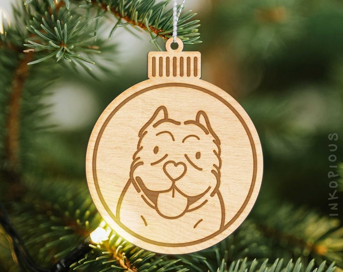 Personalized American Bully Mom Dad Ornament, Women Men Christmas Gifts ...