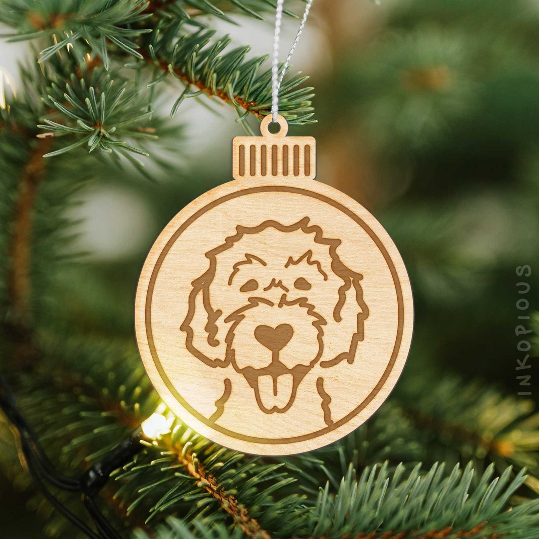 Labradoodle Ornament - Wood Cut Dog Ornament, Wooden Dog Ornaments ...