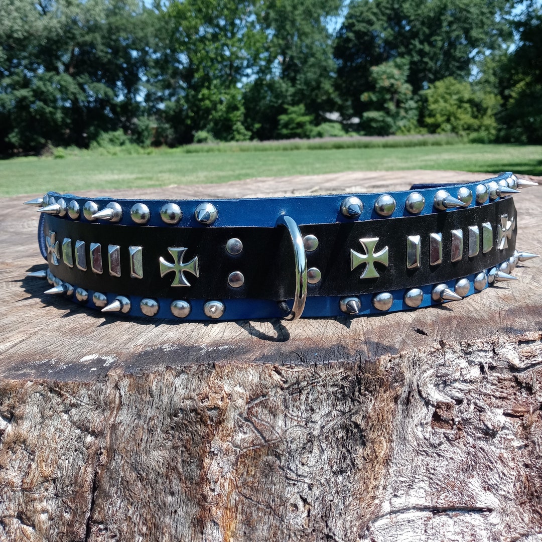 Two-toned Blue and Black Collar With Matching Leash. - Etsy