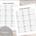 Contact Printable, Contact Information Sheet, Instant Download ...