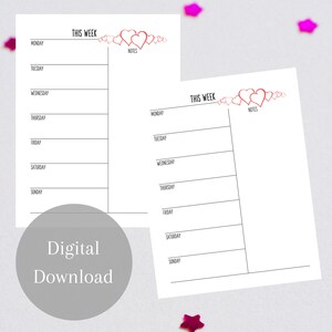 This Week Printable Weekly Schedule Sheet Instant Download - Etsy
