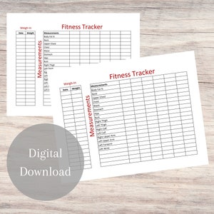 Fitness Tracker Printable, Tracker Sheets, Instant Download, Printable ...