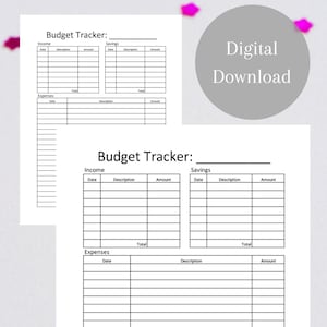 Budget Tracker Printables Finance Tracker Personal Expense - Etsy