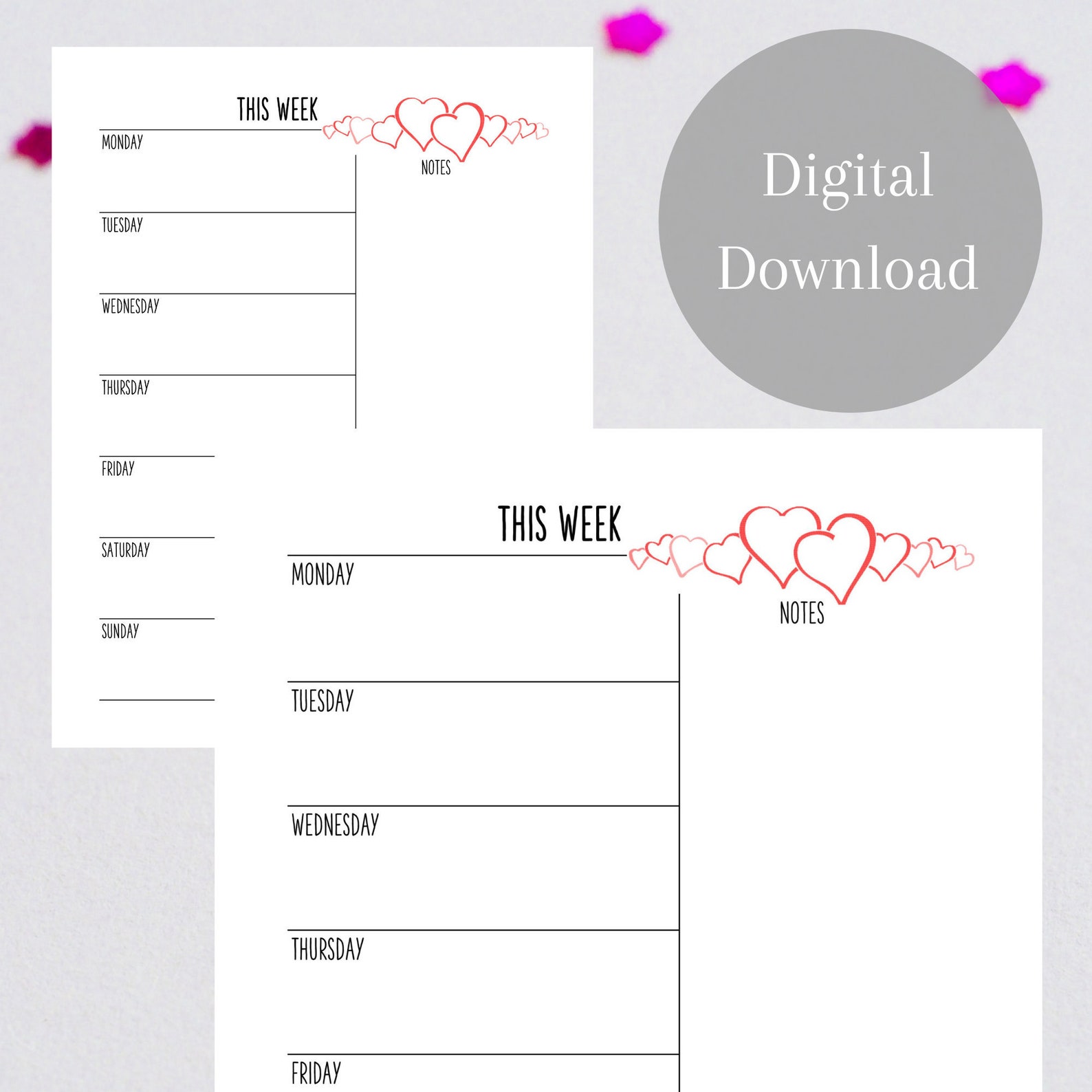 This Week Printable Weekly Schedule Sheet Instant Download | Etsy