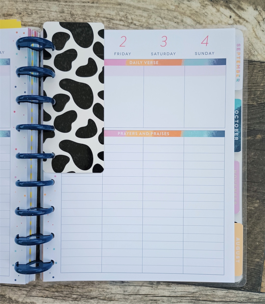 Cow Print Planner Bookmark, Cow Bookmarks, Happy Planner, Planner ...