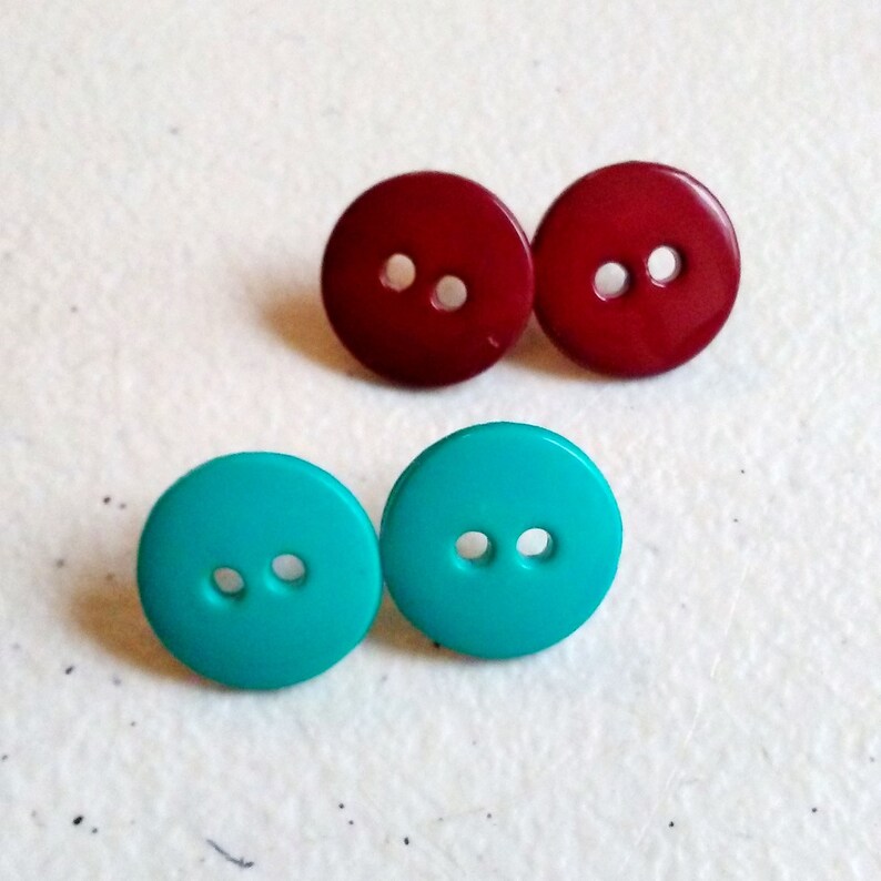 Button Stud Earrings Solid Color Studs Button Studs Small - Etsy