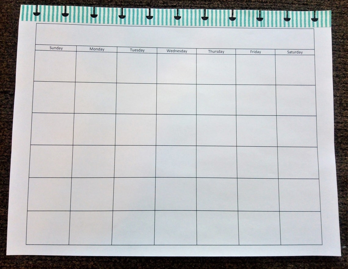 Blank Calendar Pages Monthly Calendar Sheets Planner | Etsy