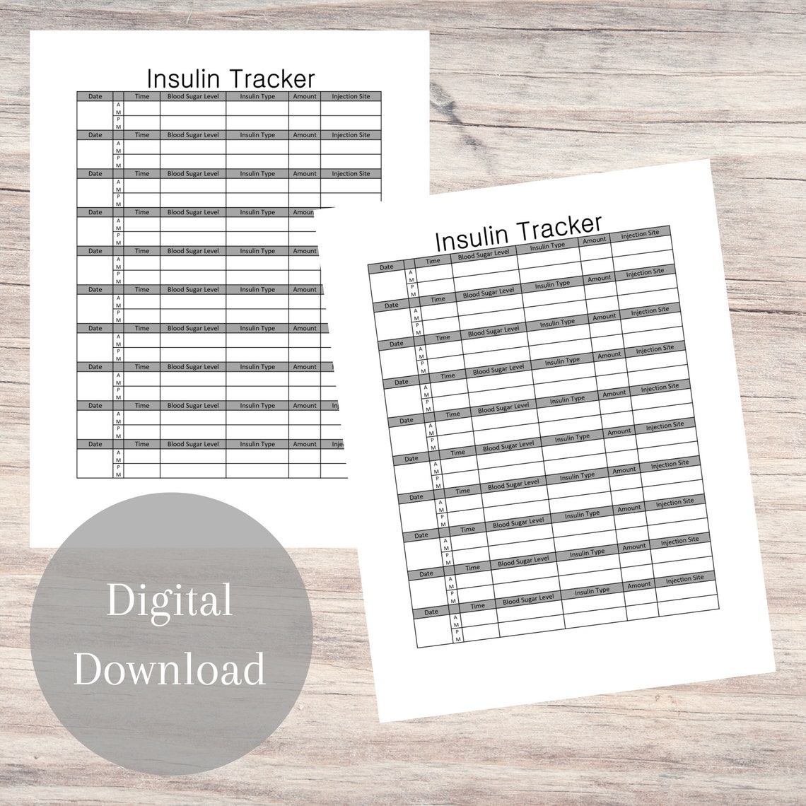 Printable Insulin Tracker Sheet: Diabetic Planner (digital Download) - Etsy
