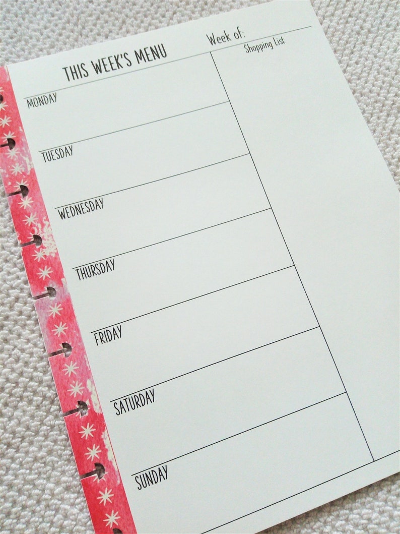This Week Menu Sheets Meal Planning Tracker Planner Menus - Etsy