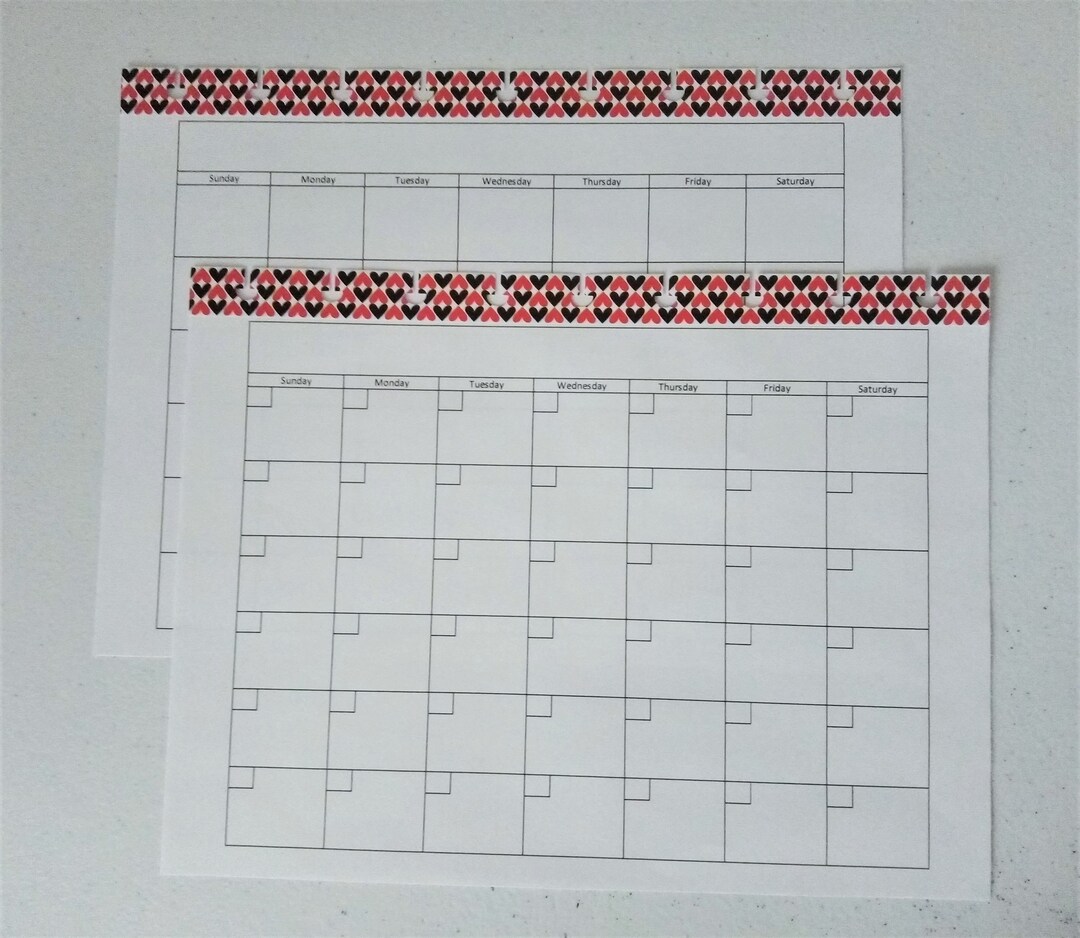 Blank Calendar Pages, Monthly Calendar Sheets, Planner Calendars, Month ...