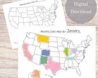 Sales Map/ Digital Download/ Printable Sheet - Etsy