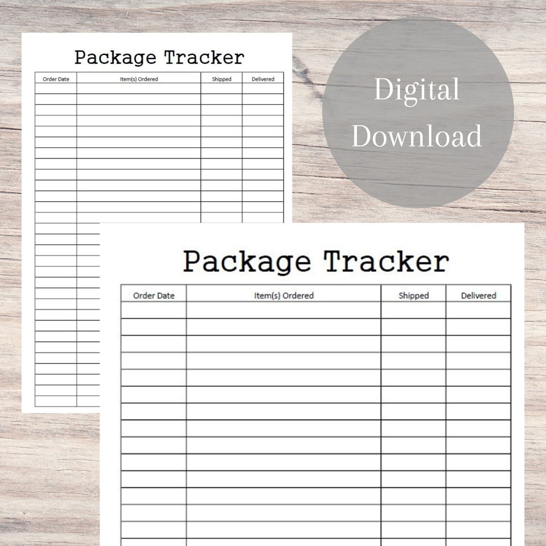 Package Tracker Printable: Order Tracking Sheet (digital Download) - Etsy