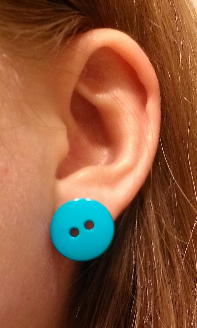 Button Stud Earrings Solid Color Studs Button Studs Small - Etsy