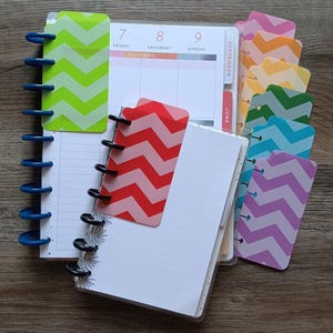 Chevron Disc Planner Bookmark, Chevron Insert, Spiral Bookmark, Daily ...